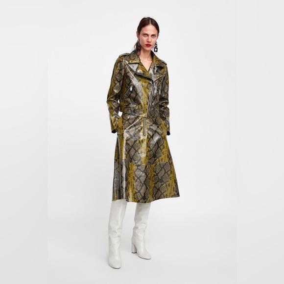 Zara | Jackets & Coats | Zara Snakeskin Moto Jacket | Poshmark